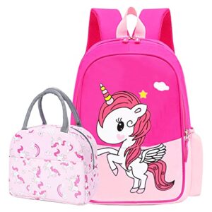 powofun kids preschool kindergarten backpack lightweight cool cute cartoon travel backpack with lunch bag for boys girls