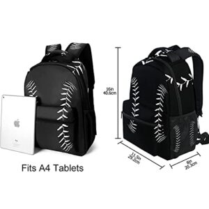 Oarencol Baseball Sport Softball American Backpacks School Book Travel College Shoulder Bag for Women Girls Men Boys