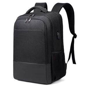 seekvigor laptop backpack for men, business computer backpack with usb charging port, 28l water resistant college backpack with laptop compartment for 15.6 inch notebook, black