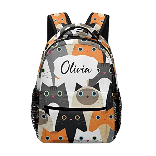 Cute Cat Funny Backpack Personalized Name Causual Daypack for Sport Camping