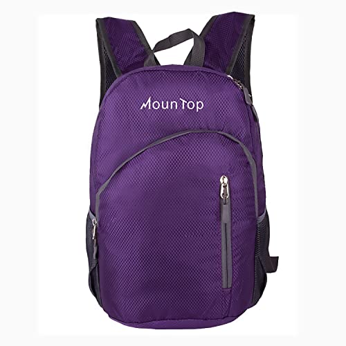 mountop Outdoor Lightweight Foldable Water Resistant Backpack for Travel Hiking Riding - Purple