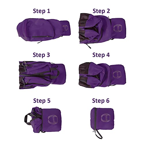 mountop Outdoor Lightweight Foldable Water Resistant Backpack for Travel Hiking Riding - Purple