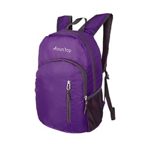 mountop Outdoor Lightweight Foldable Water Resistant Backpack for Travel Hiking Riding - Purple