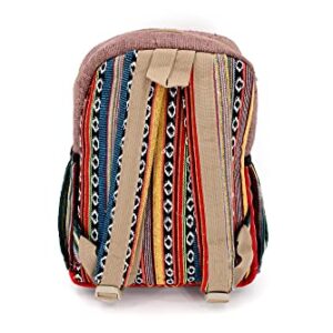 Unique Design Sun with Om Print 100% Himalaya Hemp Backpack Small Backpack Hippie Backpack Festival Backpack Hiking and Laptop Backpack FAIR TRADE Handmade with Love.