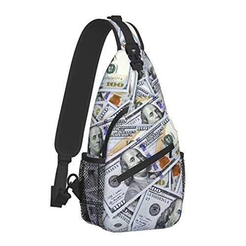 Us Bill Dollars Money Unisex Chest Bags Crossbody Sling Backpack Travel Hiking Daypack Crossbody Shoulder Bag For Women Men