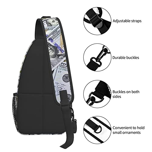 Us Bill Dollars Money Unisex Chest Bags Crossbody Sling Backpack Travel Hiking Daypack Crossbody Shoulder Bag For Women Men