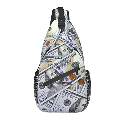 Us Bill Dollars Money Unisex Chest Bags Crossbody Sling Backpack Travel Hiking Daypack Crossbody Shoulder Bag For Women Men