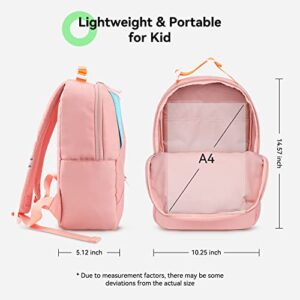 Voova Kids Backpack for Teen Girls Boys, Cute Mini Backpacks for Toddlers Preschool and Kindergarten, Waterproof Lightweight Small School Bookbag Fits 3 To 12 Years Old for School and Travel, Pink