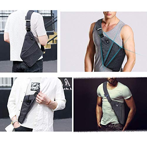 Sling Bag Chest Backpack Casual Daypack Black Shoulder Crossbody Lightweight Anti Theft Outdoor Sport Travel Hiking Bag For Men Women