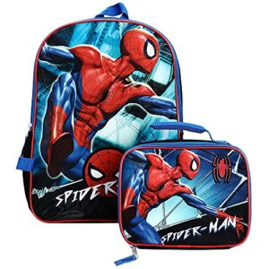 Marvel Spiderman superhero Kids Backpack and Lunch box Set for boys