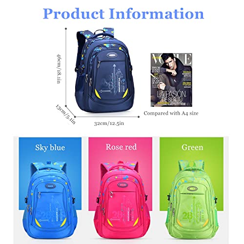 Geometric-Print School-Bag Backpack for Boys Primary Middle School Bookbag Rucksack