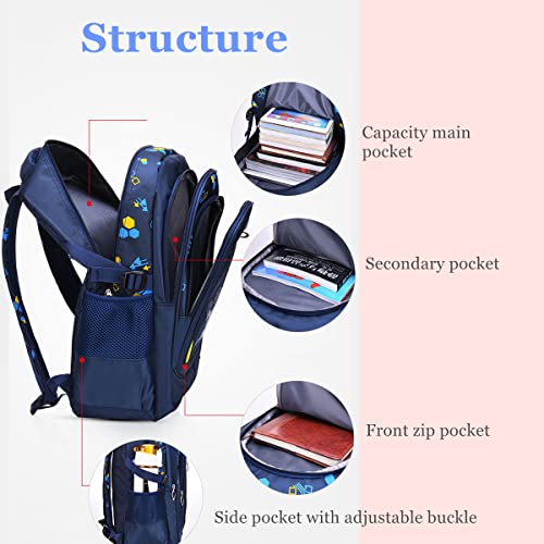 Geometric-Print School-Bag Backpack for Boys Primary Middle School Bookbag Rucksack