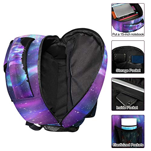 ZZKKO Forest Wolf Boys Girls School Computer Backpacks Book Bag Travel Hiking Camping Daypack