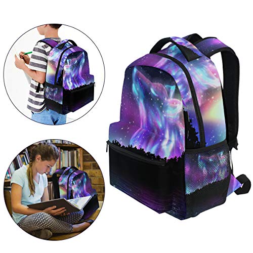 ZZKKO Forest Wolf Boys Girls School Computer Backpacks Book Bag Travel Hiking Camping Daypack