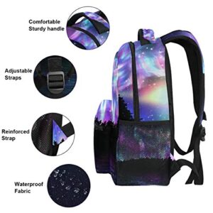 ZZKKO Forest Wolf Boys Girls School Computer Backpacks Book Bag Travel Hiking Camping Daypack