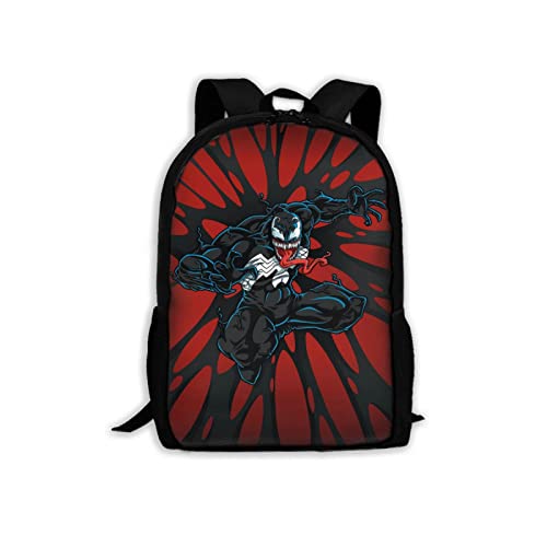 MNBVCX Laptop Backpack 17 Inch Black Red Bookbag Cartoon Casual Backpacks for Men Outdoor Hiking Camping