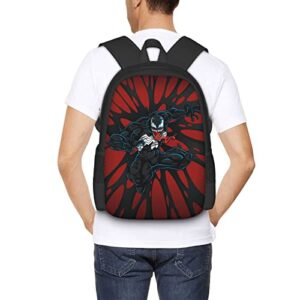 MNBVCX Laptop Backpack 17 Inch Black Red Bookbag Cartoon Casual Backpacks for Men Outdoor Hiking Camping