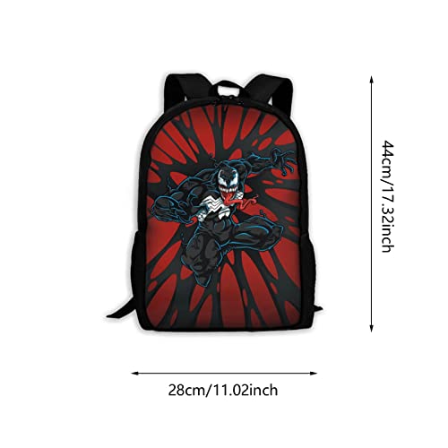 MNBVCX Laptop Backpack 17 Inch Black Red Bookbag Cartoon Casual Backpacks for Men Outdoor Hiking Camping