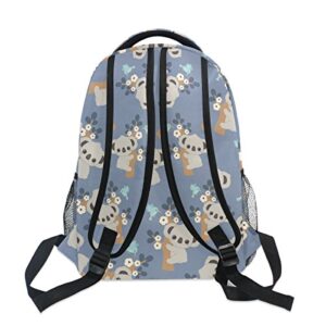 Koala Floral School Backpack for Boys Girls Bookbag Travel Bag