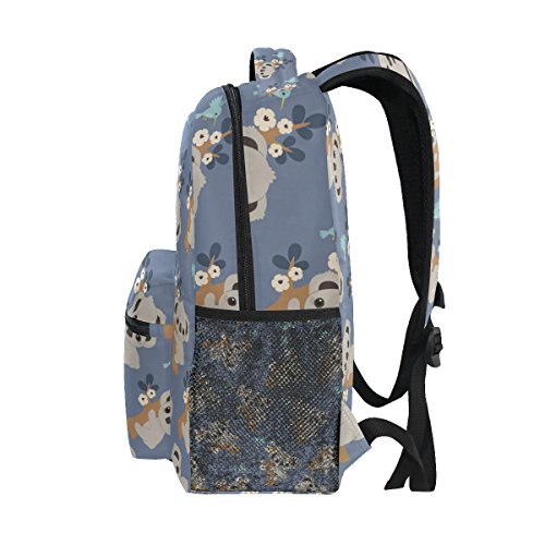 Koala Floral School Backpack for Boys Girls Bookbag Travel Bag