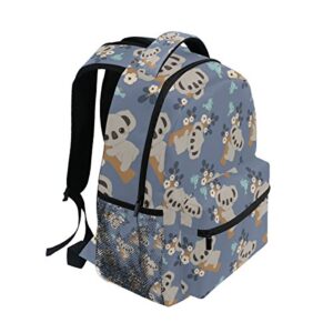 Koala Floral School Backpack for Boys Girls Bookbag Travel Bag