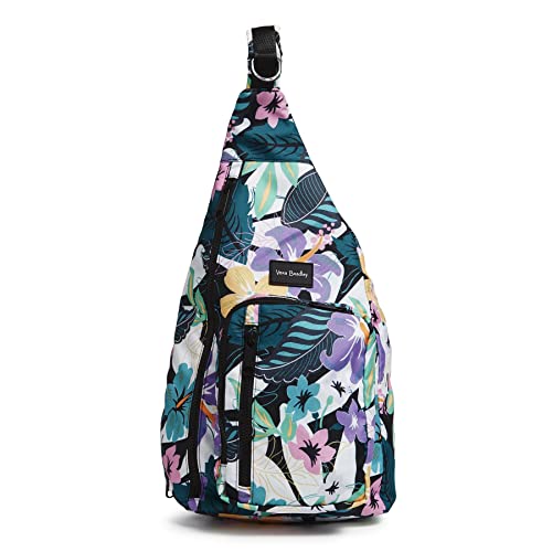 Vera Bradley Women's Recycled Lighten Up Reactive Sling Backpack Bookbag, Island Floral, One Size