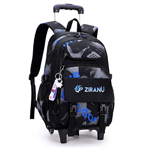 Large Capacity Kids Rolling Backpack Wheeled Elementary School Bag Primary Students Trolley Bookbag for Boys