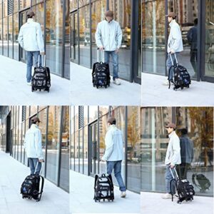 Large Capacity Kids Rolling Backpack Wheeled Elementary School Bag Primary Students Trolley Bookbag for Boys