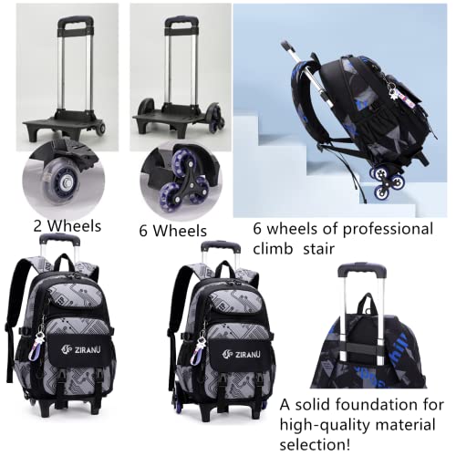 Large Capacity Kids Rolling Backpack Wheeled Elementary School Bag Primary Students Trolley Bookbag for Boys