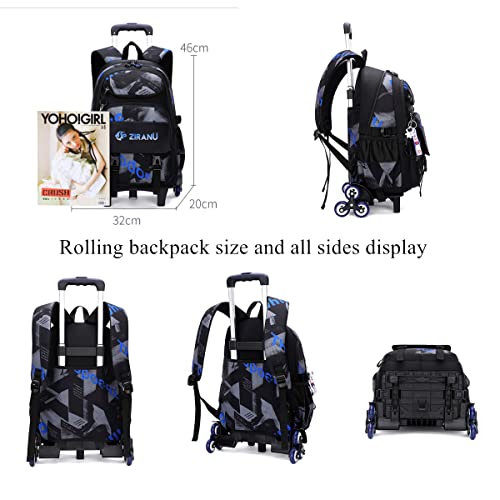 Large Capacity Kids Rolling Backpack Wheeled Elementary School Bag Primary Students Trolley Bookbag for Boys