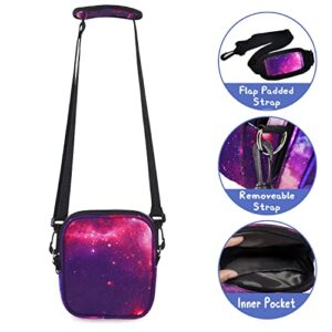 E-Clover Backpack for School Girls Kids Galaxy Backpacks Elementary School Bags Water Resistant Bookba with Removable Shoulder Bag Rucksack Purple Pink Birthday Gifts