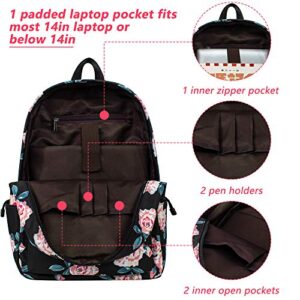 Leaper Fashion Water Resistant Laptop Backpack for Women Black