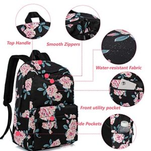 Leaper Fashion Water Resistant Laptop Backpack for Women Black