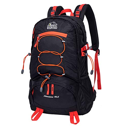 Aveler 40L Versatile Lightweight Nylon High Performance Hiking Backpack With Integrated Rain Cover