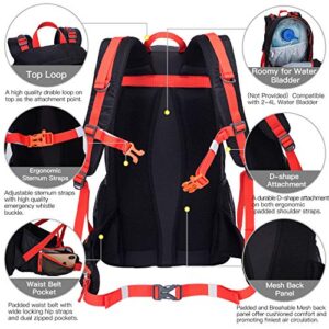 Aveler 40L Versatile Lightweight Nylon High Performance Hiking Backpack With Integrated Rain Cover