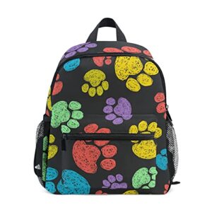 aflyko dog paw prints kids backpack for daycare bookbag for kindergarten daypack for toddler girls and boys 10 x 4 x 12 inch