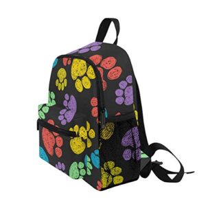 Aflyko Dog Paw Prints Kids Backpack for Daycare Bookbag for Kindergarten Daypack for Toddler Girls and Boys 10 x 4 x 12 Inch