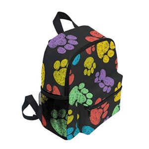 Aflyko Dog Paw Prints Kids Backpack for Daycare Bookbag for Kindergarten Daypack for Toddler Girls and Boys 10 x 4 x 12 Inch