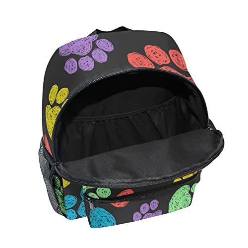 Aflyko Dog Paw Prints Kids Backpack for Daycare Bookbag for Kindergarten Daypack for Toddler Girls and Boys 10 x 4 x 12 Inch