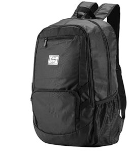 25l lightweight packable backpack handy water resistant foldable daypack bag for travel camping outdoor (black)