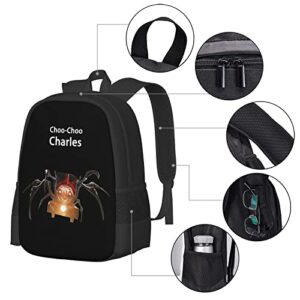 Choo-Choo Charles Backpack for School Cartoon Bookbag 3D Double-Side Large Capacity Lightweight Travel Casual Daypack