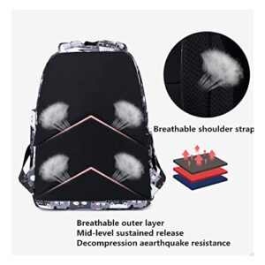 Cat-Print 3Pcs Elementary Bookbag Daypack Primary Middle School Bag Backpack Set for Teens