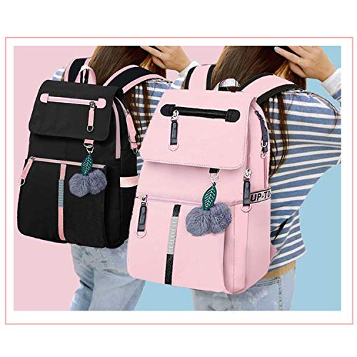 Backpack for Girls Schoolbag Children Bookbag Women Casual Daypack-Black