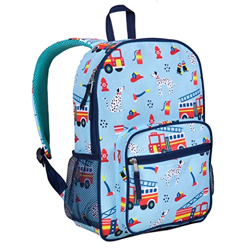 Wildkin Day2Day Kids Backpack for Boys and Girls, Measures 14.5 x 10.75 x 3.75 Inches Backpack for Kids, Ideal Size for School and Travel Backpacks (Firefighters)