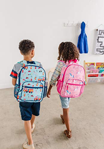 Wildkin Day2Day Kids Backpack for Boys and Girls, Measures 14.5 x 10.75 x 3.75 Inches Backpack for Kids, Ideal Size for School and Travel Backpacks (Firefighters)