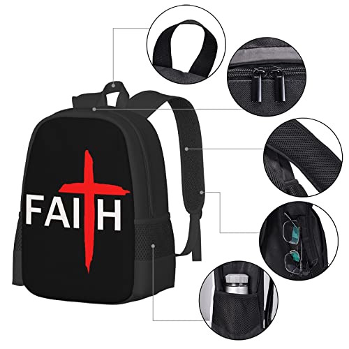 DARLEKS Jesus Christian Faith Cross Backpacks For Teen,Large-Capacity Backpacks, Casual School Bags, School Bags, Lightweight Water-Repellent School Bags And Travel Bags