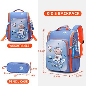 Maod Preschool Boys Backpacks for Kids Elementary School Backpack Suitable For 4-8 Years Old (Blue)