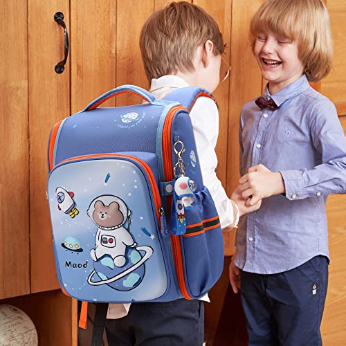 Maod Preschool Boys Backpacks for Kids Elementary School Backpack Suitable For 4-8 Years Old (Blue)