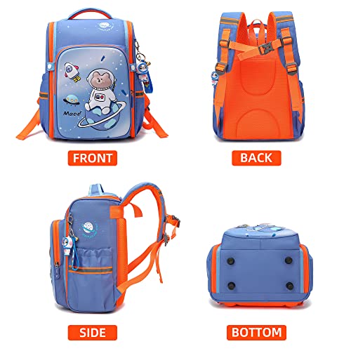 Maod Preschool Boys Backpacks for Kids Elementary School Backpack Suitable For 4-8 Years Old (Blue)