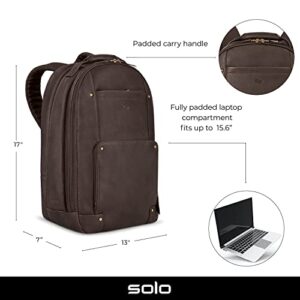 Solo New York Reade Vintage Leather Backpack, Espresso